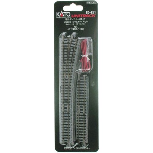 Kato, 20-221, N Scale, #4 Right Electric Turnout Unitrack – RJ's Trains