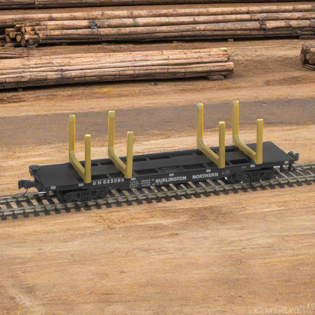 Atlas, 50006281, N Scale, 45' Logging Flatcar Master, Burlington North ...