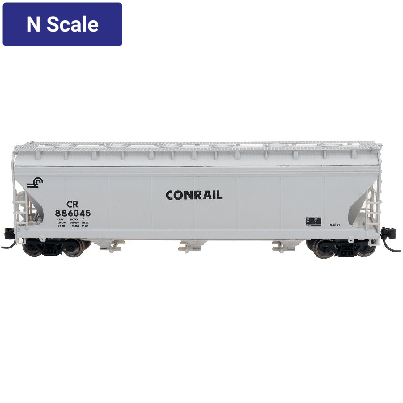 Intermountain, 67076, N Scale, 3-Bay Covered Hopper, Conrail – RJ's Trains