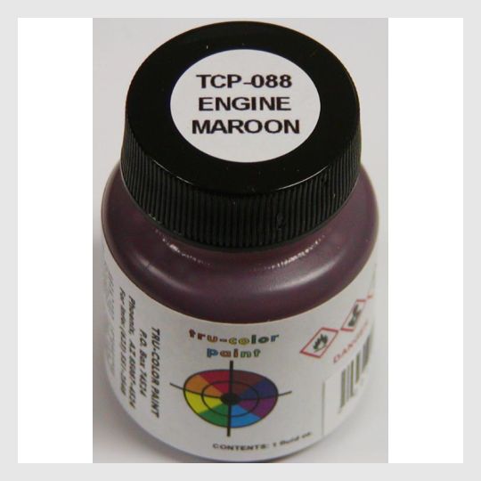 Tru-Color Paint, TCP-088, Airbrush Ready, Engine Maroon, 1 oz – RJ's Trains